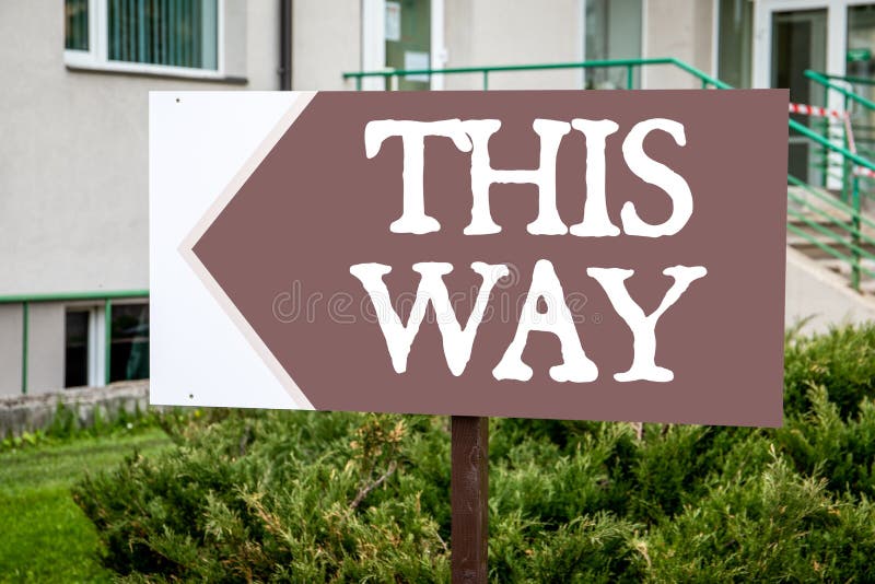 This Way. Road Sign, Directions Arrow in the Urban Environment Stock ...