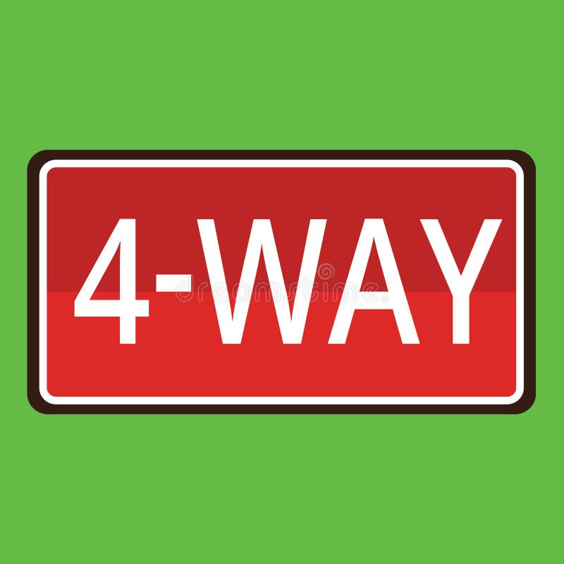 4-way Road Sign. Vector Illustration Decorative Design Stock Vector ...