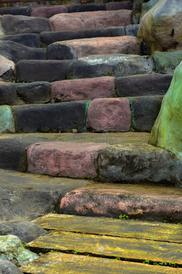 The Way the Rocks are Painted in Various Colors Stock Photo - Image of ...