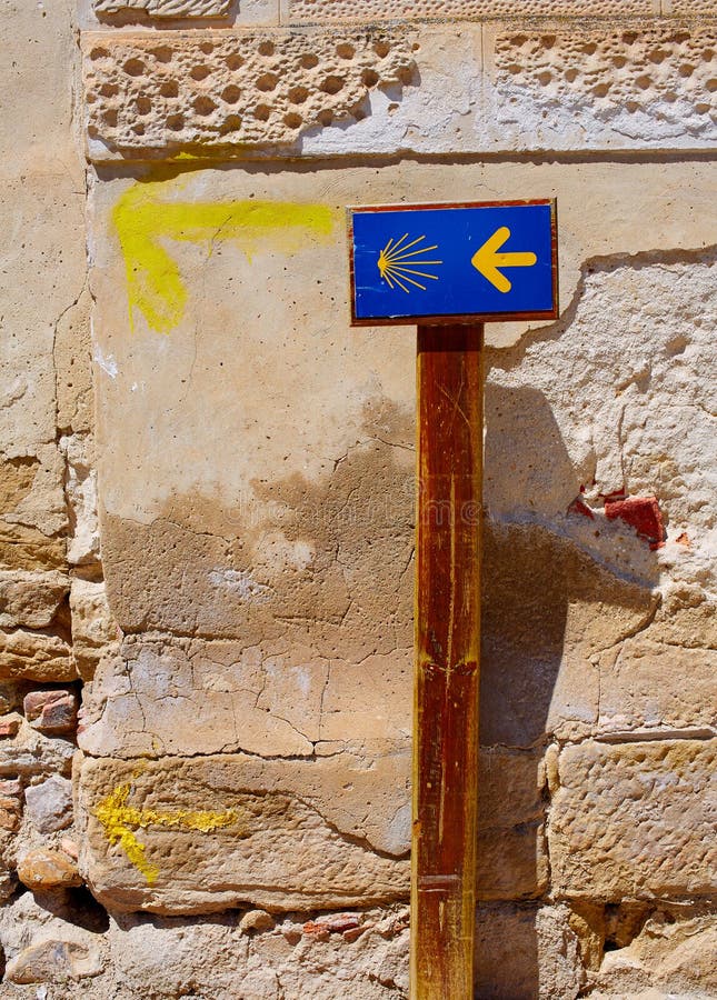 The Way of Saint James Sign at Granon in La Rioja Stock Photo - Image ...