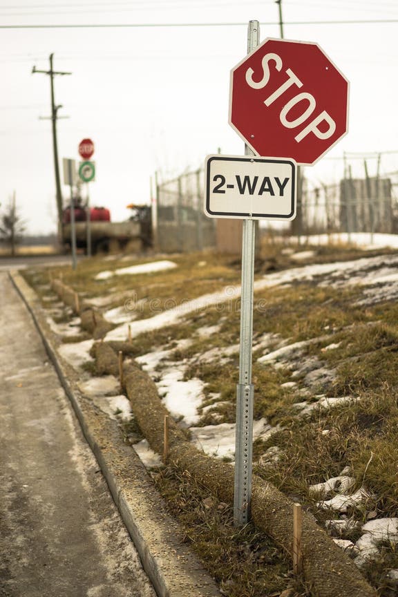 2-way stop sign stock photo. Image of fence, traffic - 49573782
