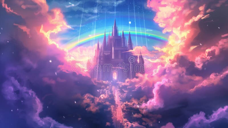 The Way To Go the Castle of Heaven Stock Illustration - Illustration of ...