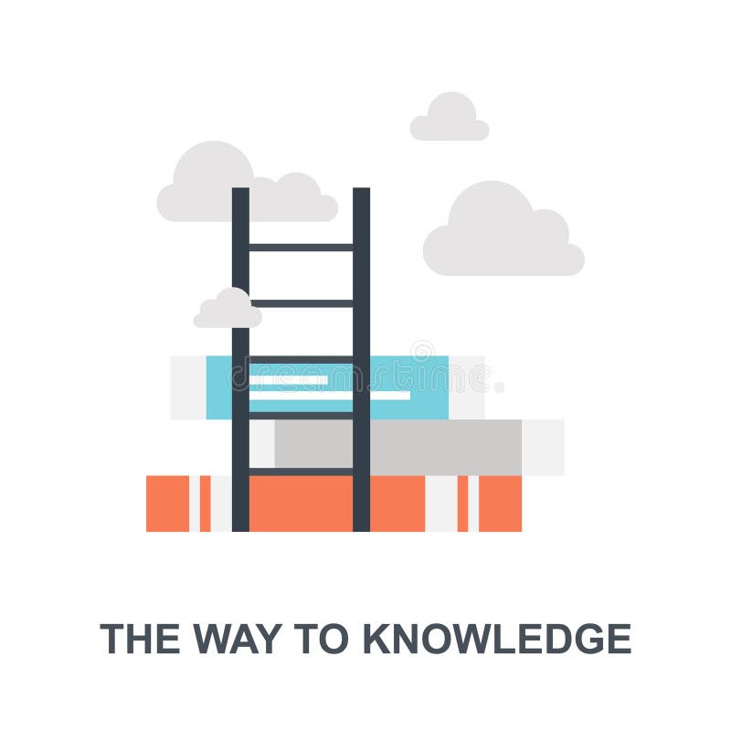 The Way To Knowledge Flat Icon Design Concept Stock Vector ...