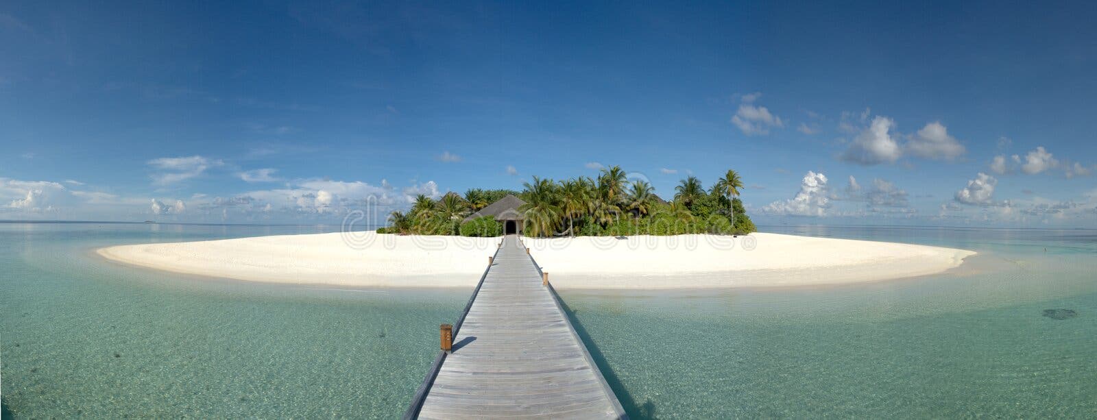 Maldives Island and Water Villas Stock Photo - Image of cloud, scenery ...