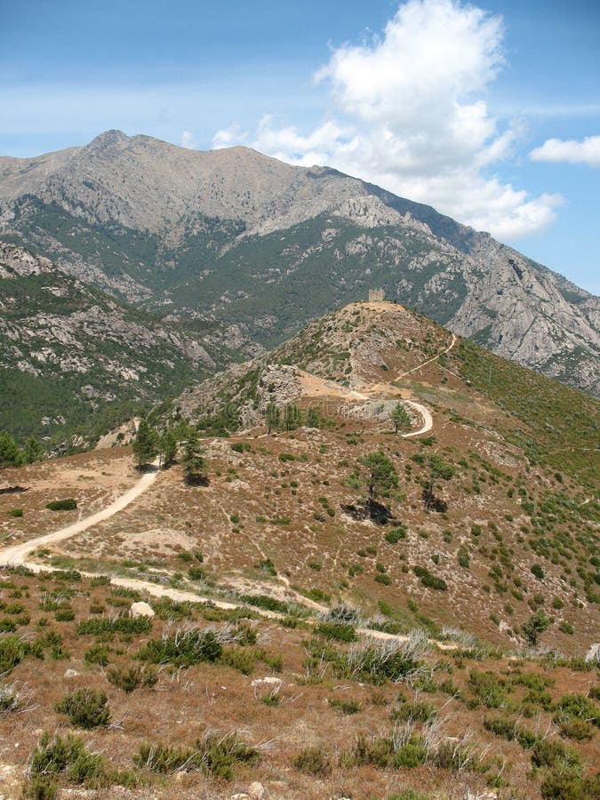 The way to the ruin stock image. Image of leads, hill - 3703187