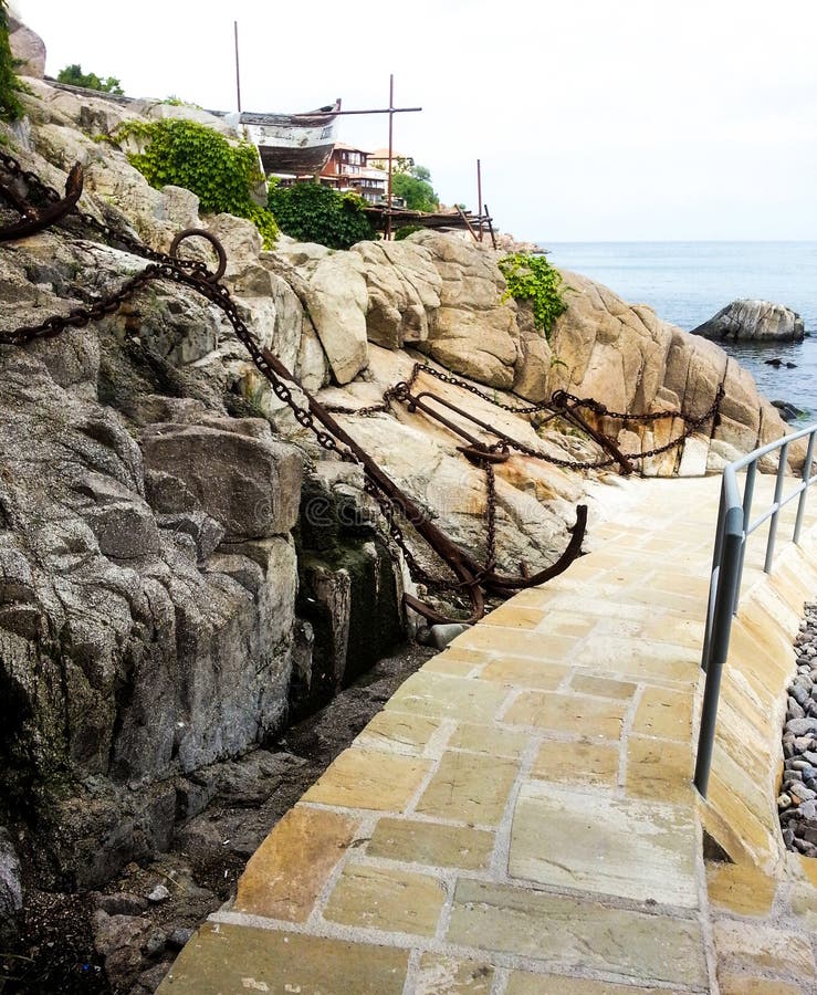 Way to the sea stock image. Image of ocean, coast, travel - 127681653