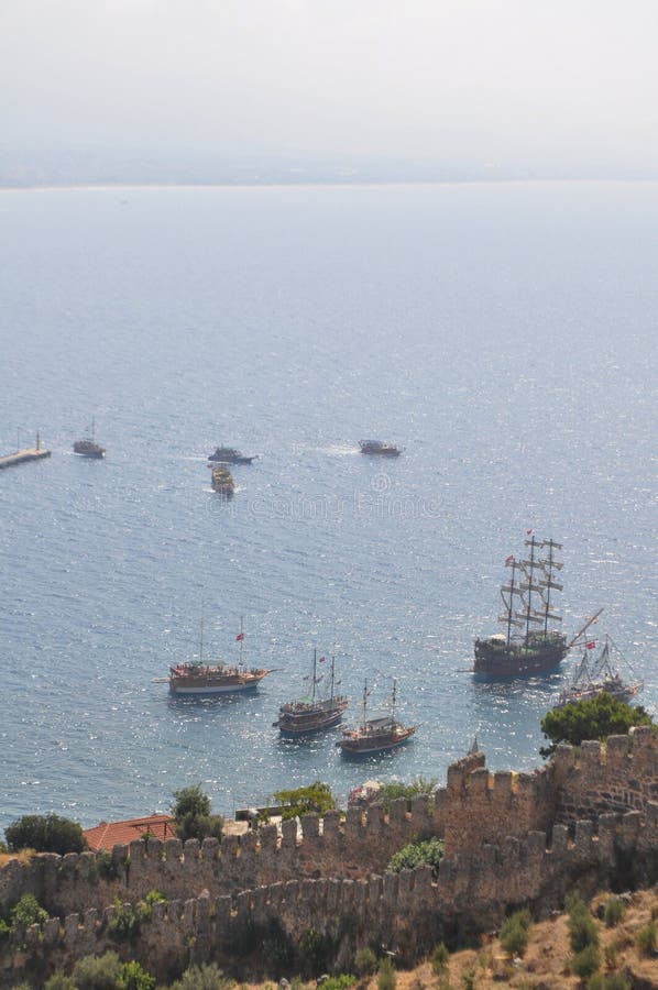 Way To the Sea, Ships in the Sea, View from Hill Stock Photo - Image of ...