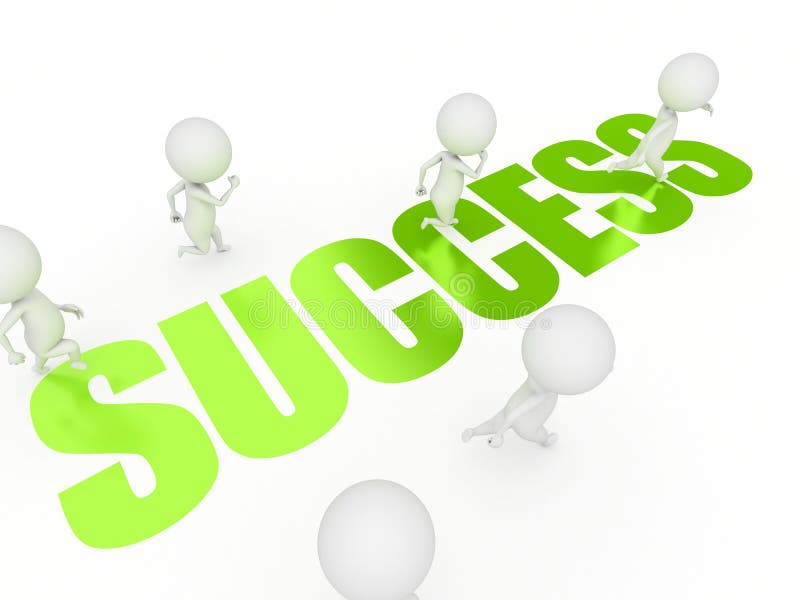 Success Representation with Colored People Silhoue Stock Vector ...