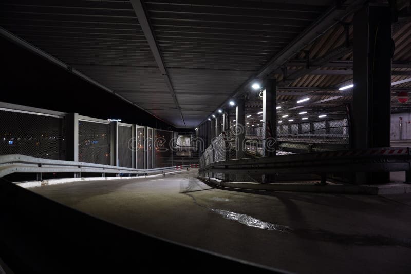 Way To an Underground Parking Stock Image - Image of city, cement ...
