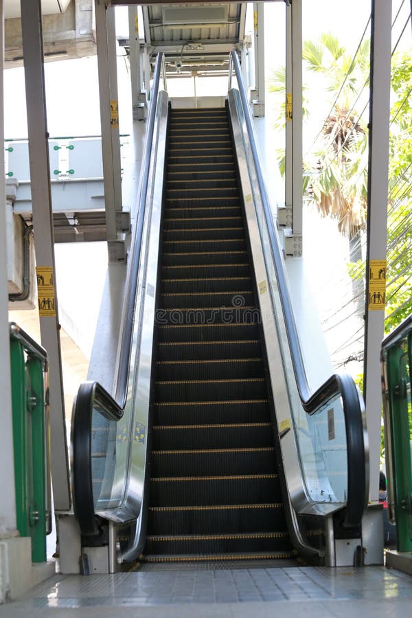 Way Up Escalator To Skywalk. Stock Photo - Image of summer ...