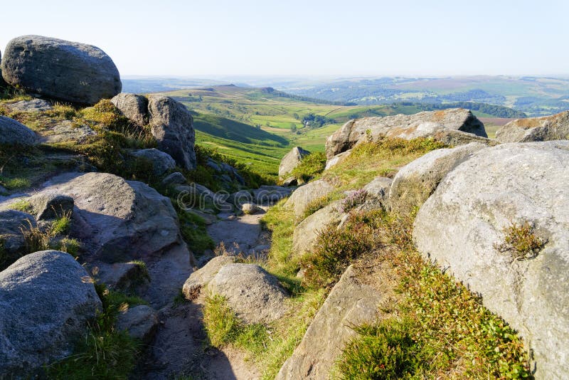 The way up to Stanage Edge stock image. Image of meadow - 195070517