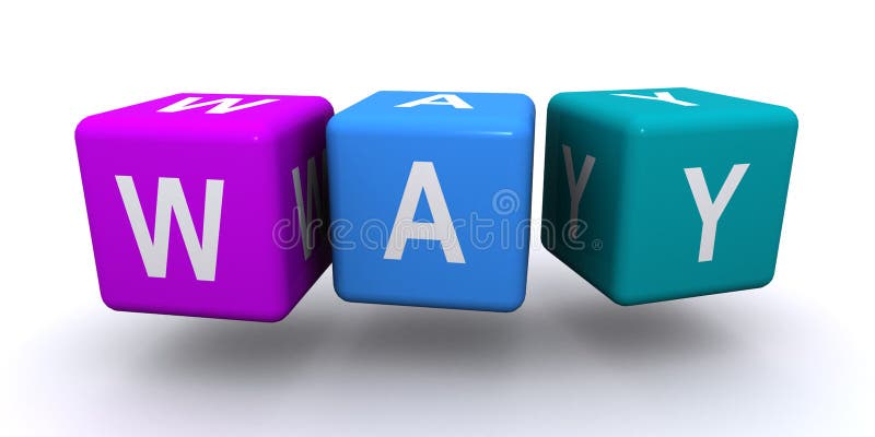 Way word block on white stock illustration. Illustration of idea ...