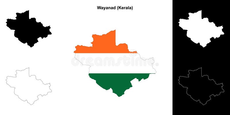 Wayanad outline map stock illustration. Illustration of detailed ...