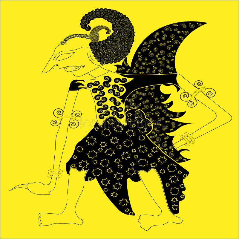 Arjuna S Golden Leather Puppet Gold Background Stock Illustration ...