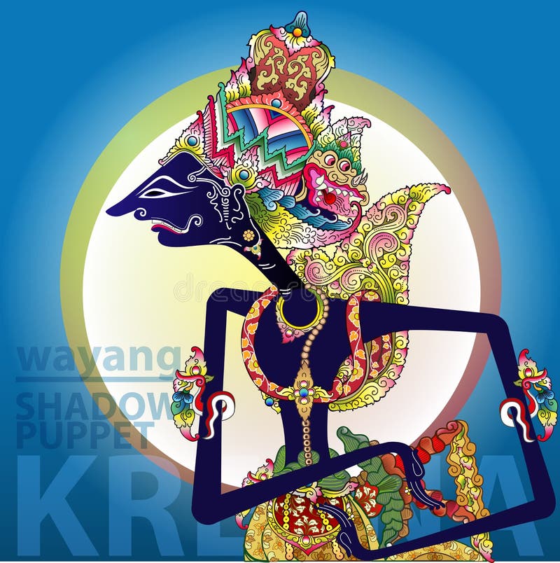 Wayang Kresna Shadow Puppets Character. Stock Vector - Illustration of ...