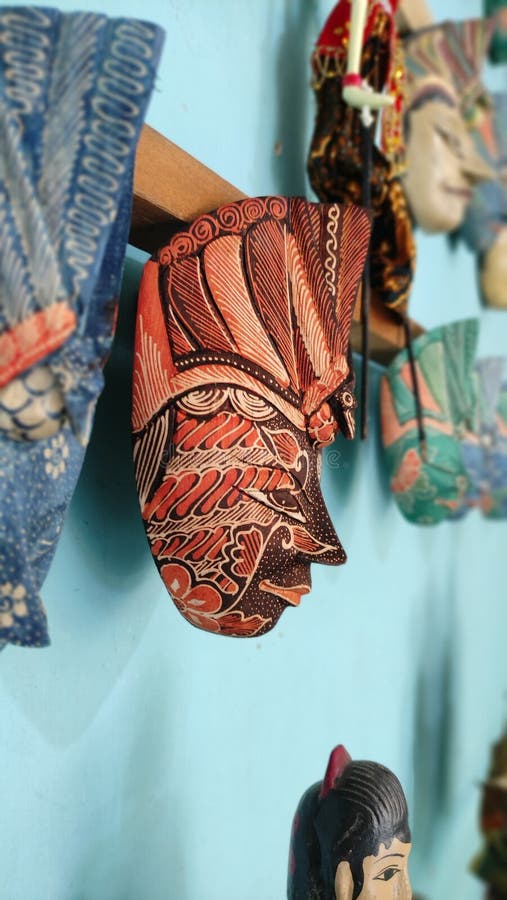 Wayang Kulit masks stock photo. Image of face, flower - 295528976