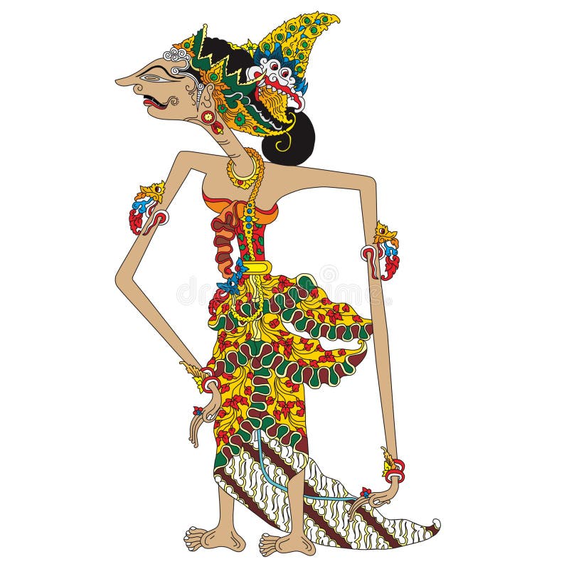 Wayang Puppet Shadow - Dewi Banowati Stock Illustration - Illustration ...