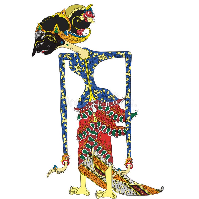 Wayang Puppet Shadow - Dewi Kunti Stock Illustration - Illustration of ...