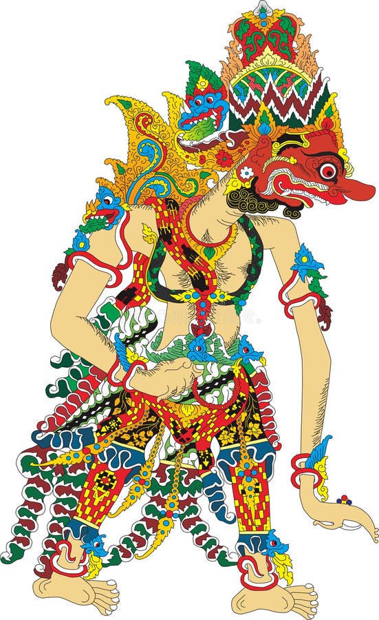 Wayang Puppet Shadow - Rahwana Stock Illustration - Illustration of ...