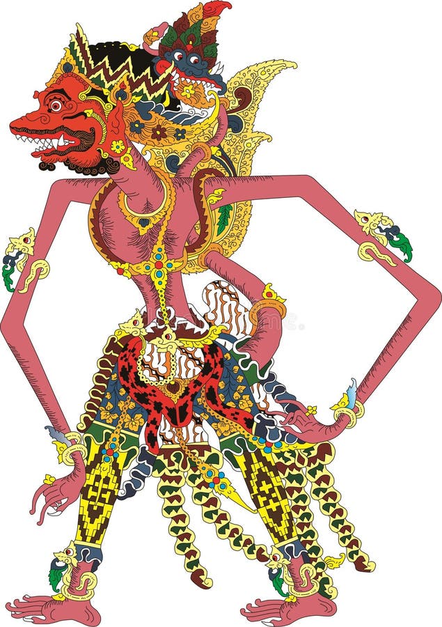 Wayang Puppet Shadow - Subali Stock Illustration - Illustration of ...