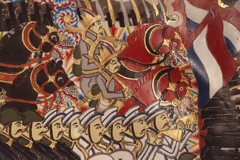 Wayang Puppets of Dutch Colonial Army and Javanese Editorial Photo ...