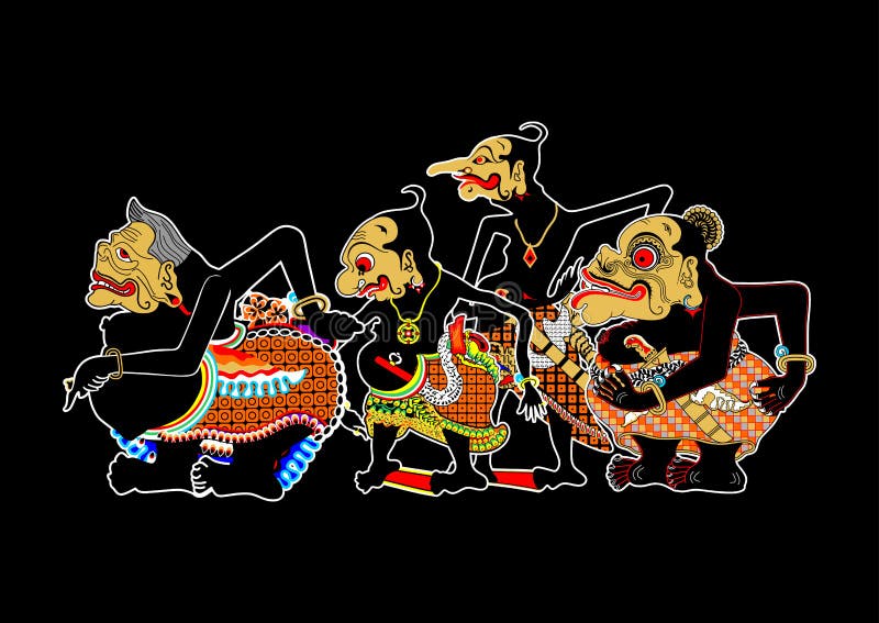 Wayang Traditional Java Indonesian Vector Illustration Stock Vector ...