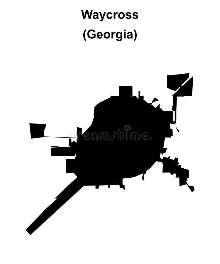 Waycross outline map stock illustration. Illustration of design - 357272184