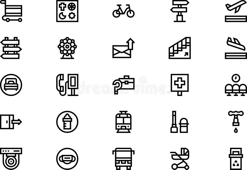 Wayfinding Icons Collection is a Vector Illustration with Editable ...