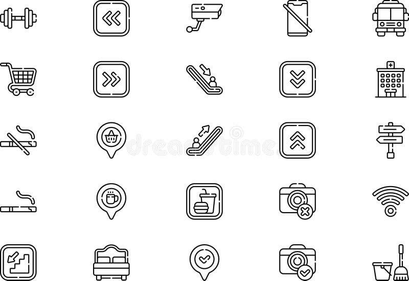 Wayfinding Icons Collection is a Vector Illustration with Editable ...