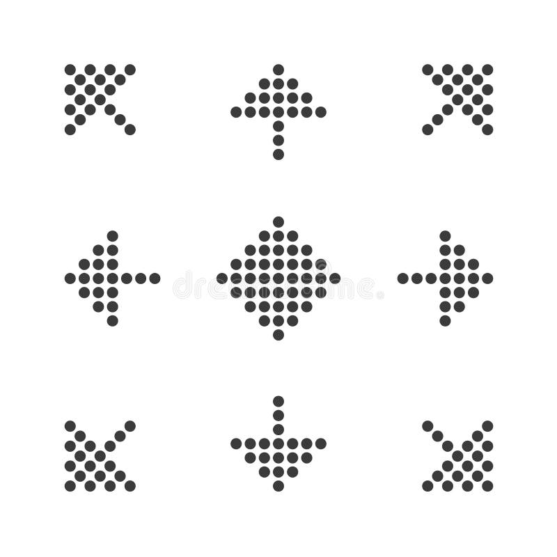 Wayfinding Signage. Dots Arrows on White Isolated Background Stock ...