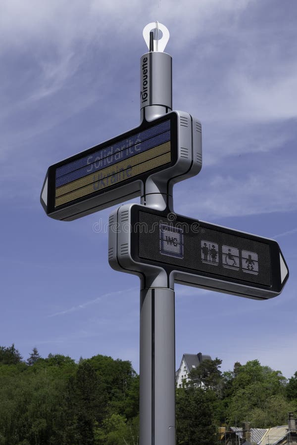 Wayfinding Signage with Variable Message Sign with Text Ukraine ...