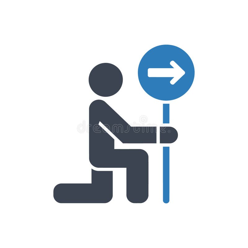 Wayfinding Symbol Kneeling Icon Stock Vector - Illustration of ...