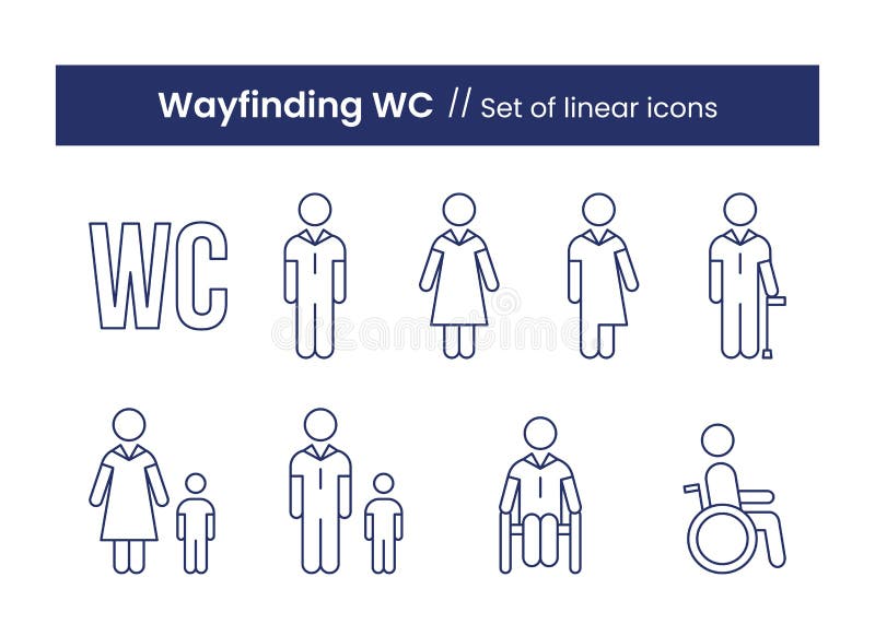 Wayfinding Icons. Disabled Sign Set. Way Finding Symbols Accessible ...
