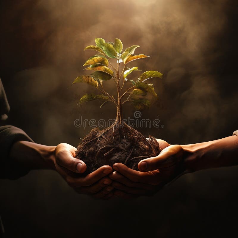 Waymaker Hands Nurturing Growth Highlight Stock Illustration ...