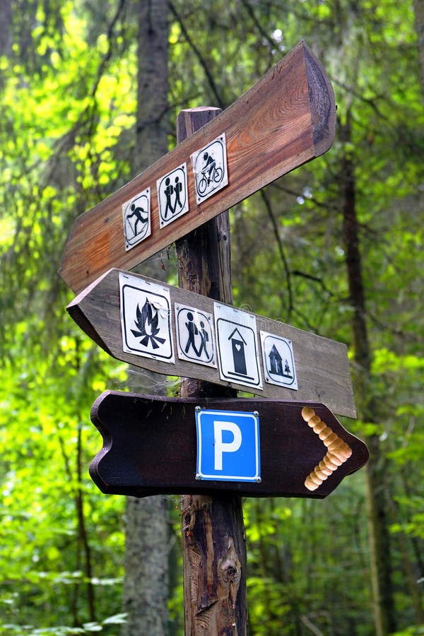 Waymarks on hiking trail stock photo. Image of baltic - 36095082