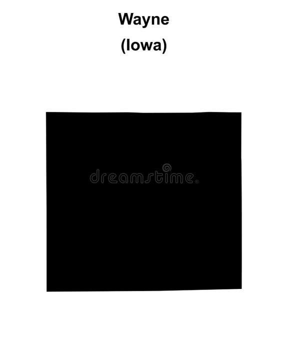 Wayne outline map stock vector. Illustration of vector - 360777749