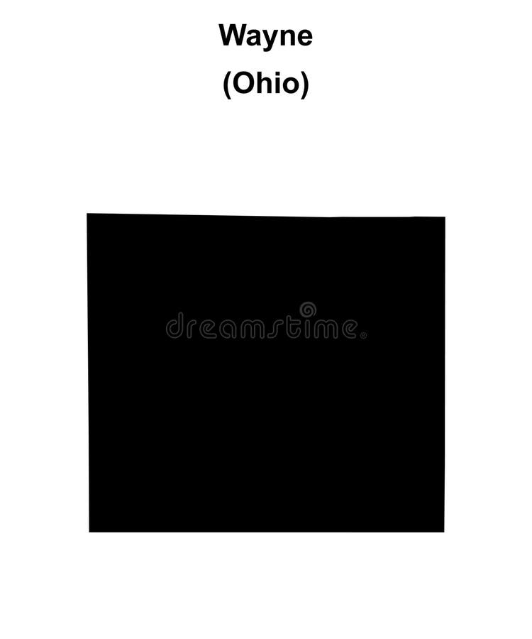 Wayne outline map stock vector. Illustration of design - 361751556