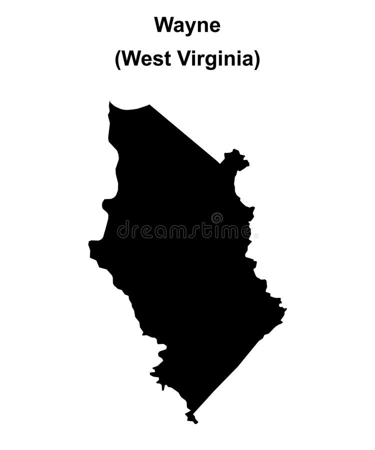 Wayne outline map stock vector. Illustration of cartography - 361878128