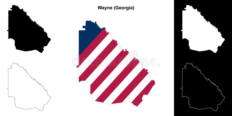 Wayne outline map stock vector. Illustration of border - 323870770
