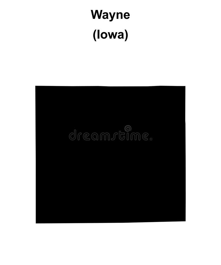Wayne outline map stock vector. Illustration of boundary - 361544292