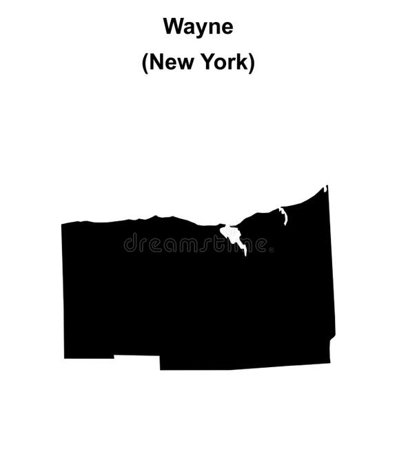 Wayne outline map stock vector. Illustration of outline - 361729333