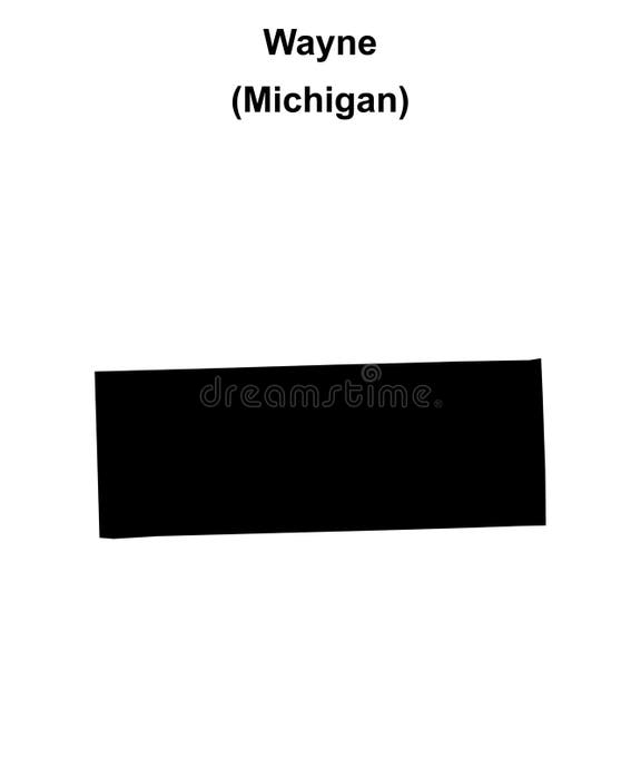 Wayne outline map stock vector. Illustration of shape - 357340643