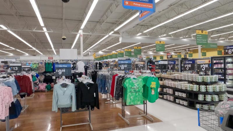 Walmart Interior 2021 Front of Store Pan Stock Video - Video of ...