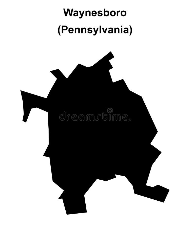 Waynesboro outline map stock illustration. Illustration of vector ...