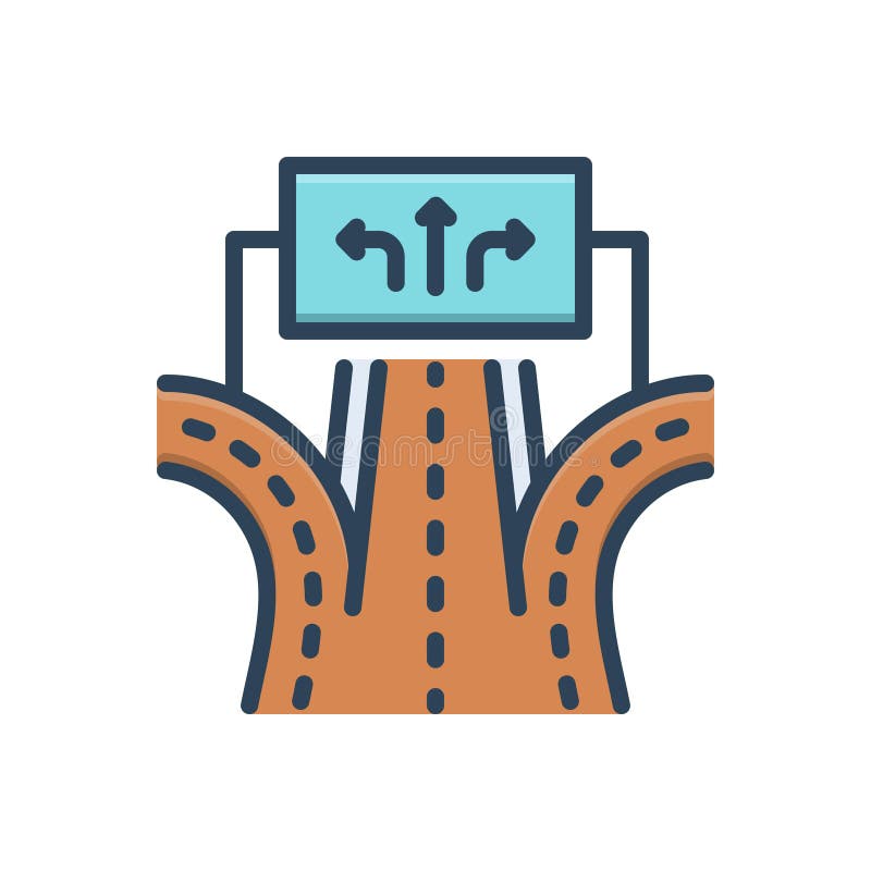 Color Illustration Icon for Ways, Path and Route Stock Illustration ...