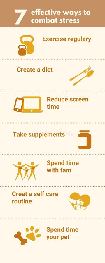 Ways To Combat Stress Informational Infographics Stock Illustration ...