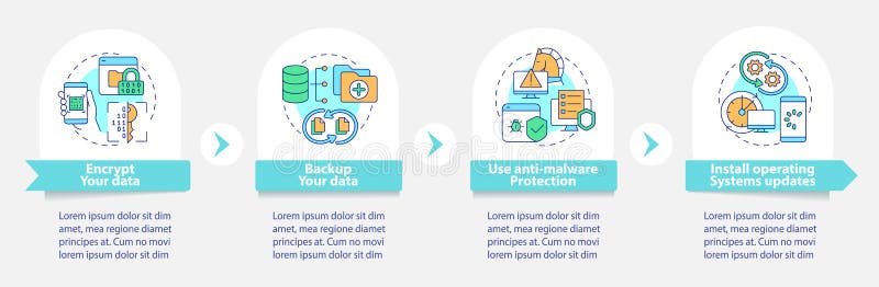 Ways To Protect Data Online Vector Infographic Template Stock Vector ...