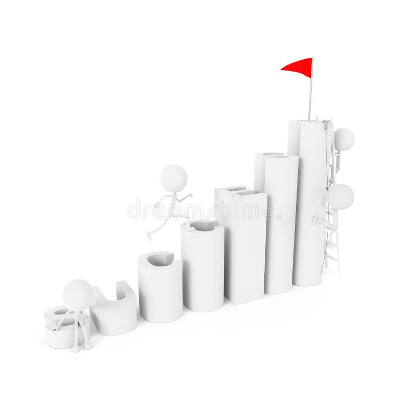 The Ways To Success. 3D Rendering Stock Illustration - Illustration of ...