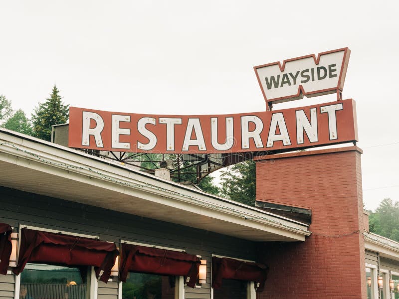 Wayside Restaurant Sign, in Montpelier, Vermont Editorial Stock Image ...