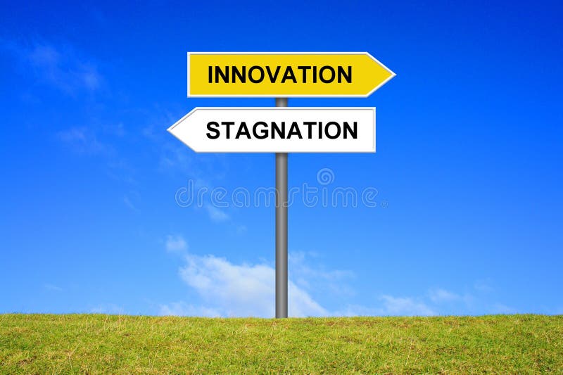 Waywiser Showing Directions: Innovation and Stagnation Stock Photo ...